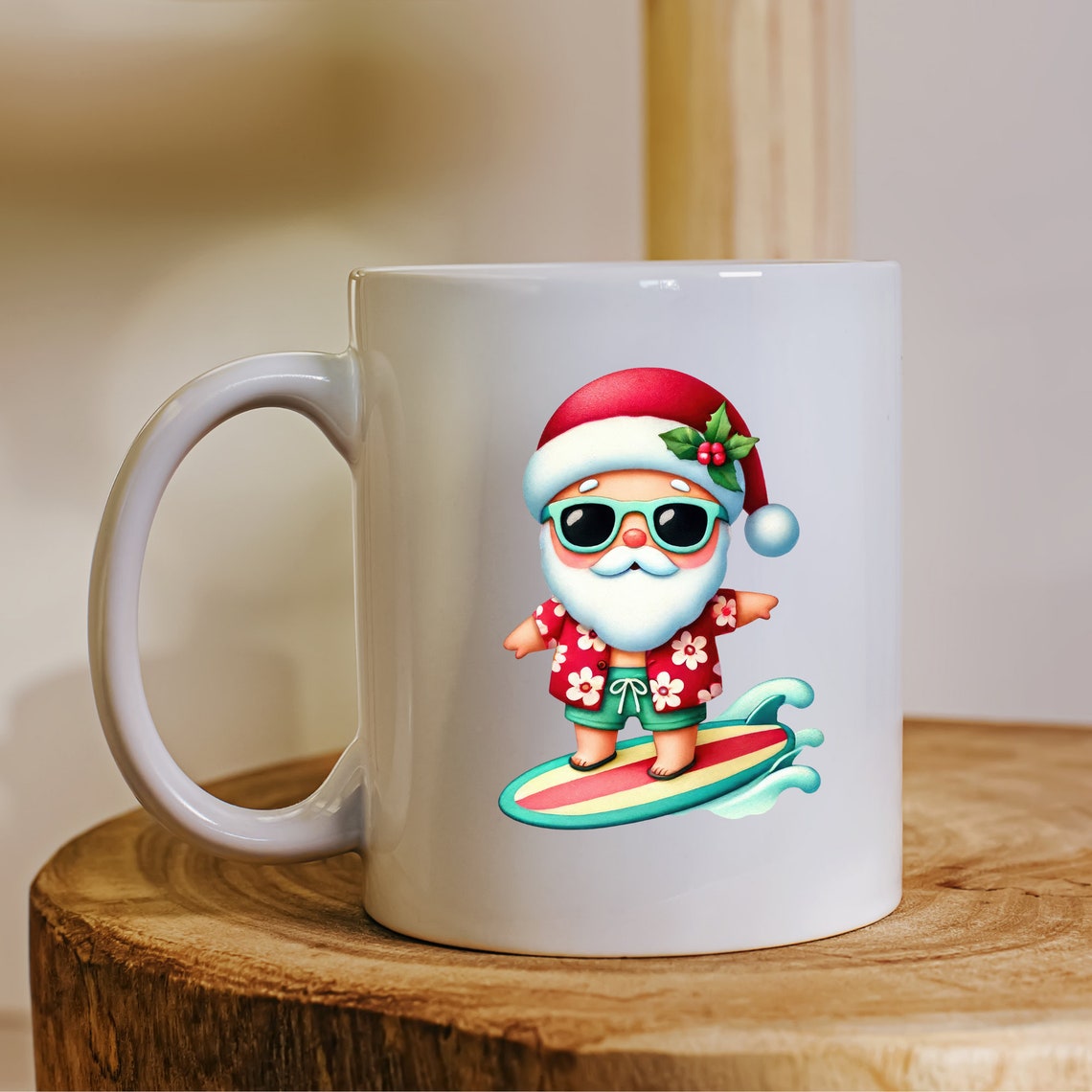 Summer Santa Clipart, Tropical Christmas Santa PNG, Beach Santa Digital ...