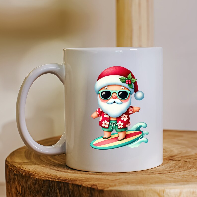 Summer Santa Clipart: Tropical Christmas PNG (digital Download) - Etsy