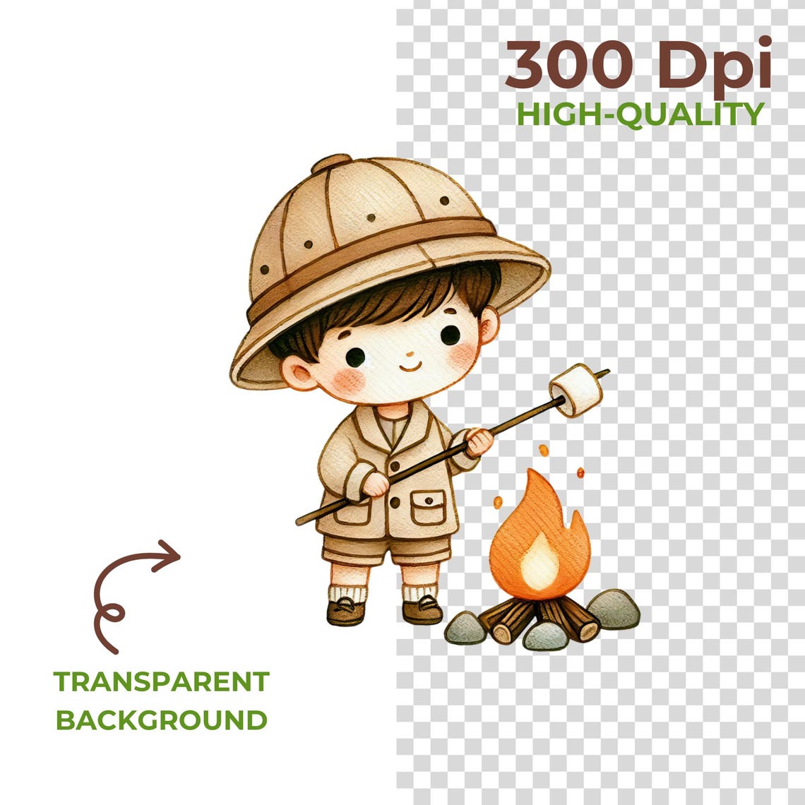 Cute Safari Explorer Clipart Set, Jungle Explorer Kids PNG, Safari ...