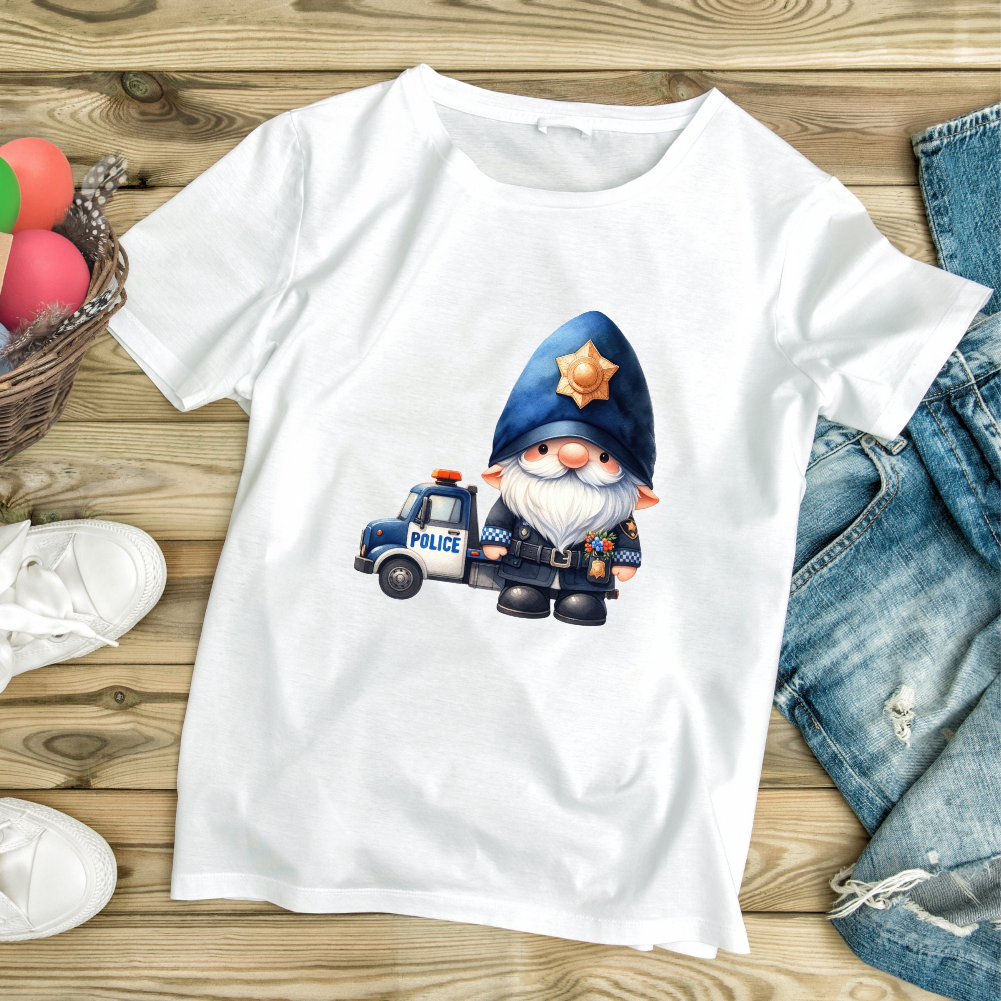 Cute Police Officer Gnome Clipart, Law Enforcement Decor, Blue ...