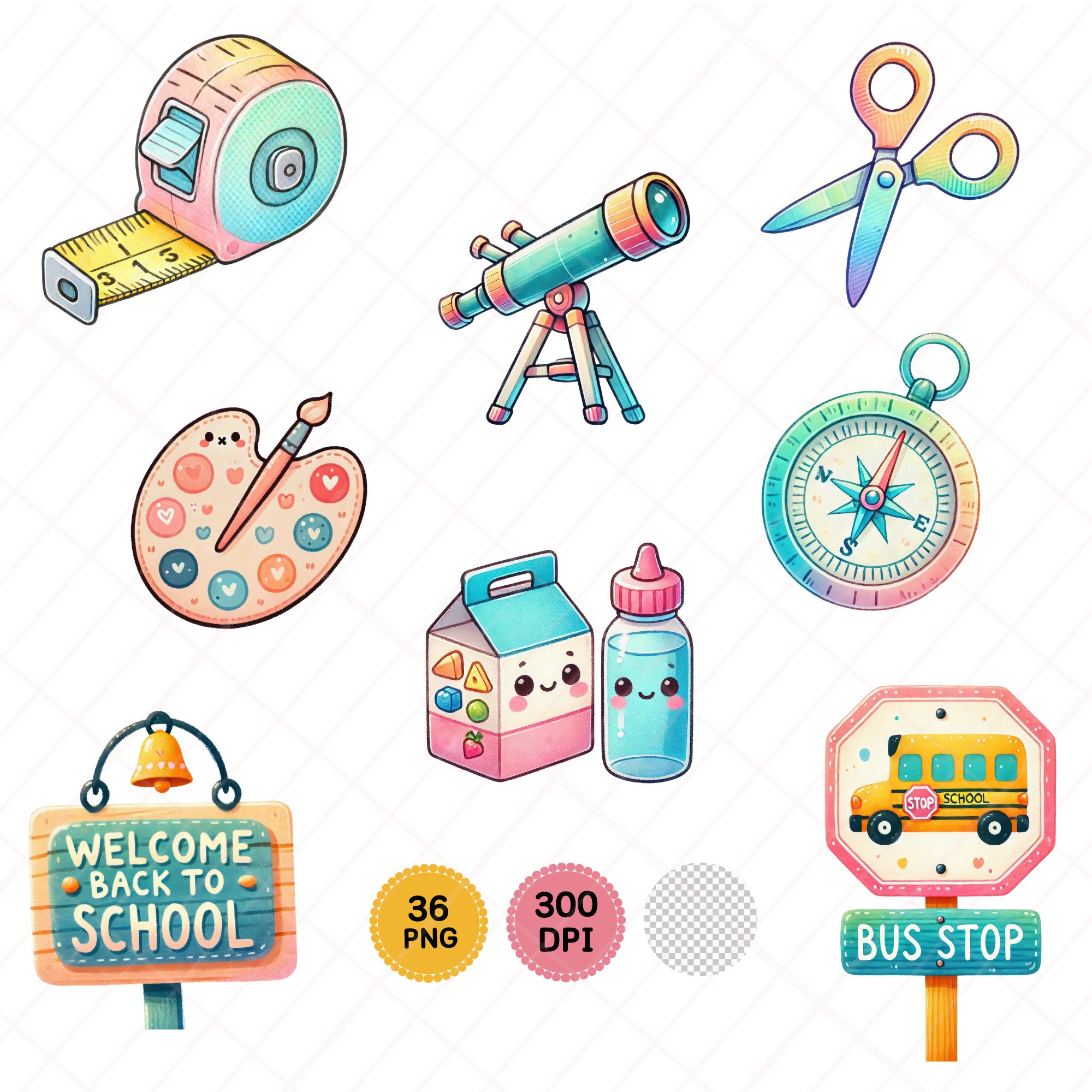 Adorable Back to School Clipart Collection for Kids, Cute School ...