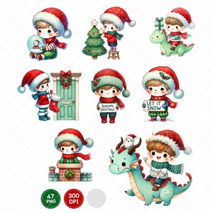 Cute Christmas Boy Clipart Set - Santa Hat, Nutcracker, Christmas ...