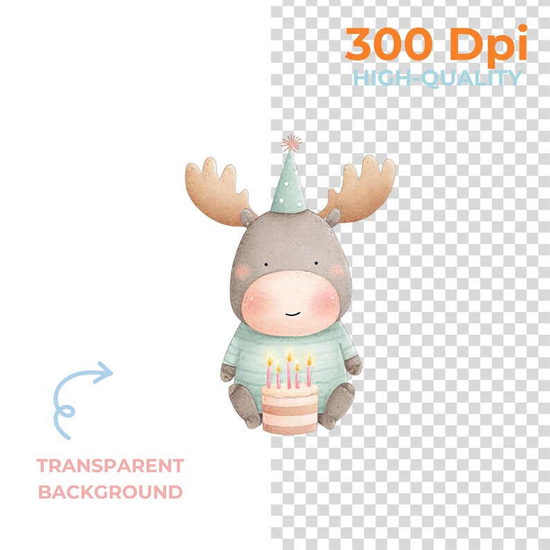 Woodland Animal Birthday Clipart Bundle: Watercolor Forest Friends ...