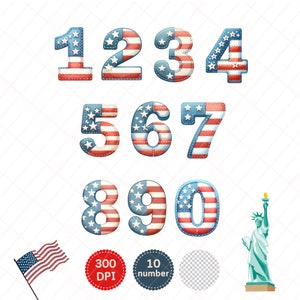 Patriotic Watercolor Alphabet Clipart: 4th of July USA Letters (digital ...