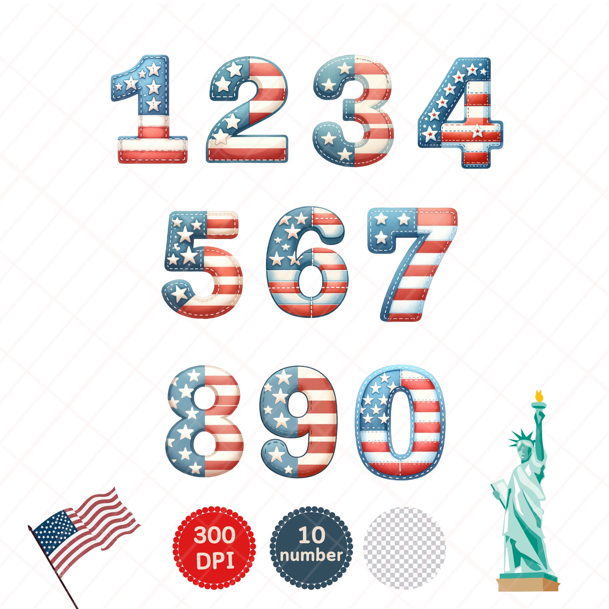 Patriotic Watercolor Alphabet Clipart: 4th of July USA Letters (digital ...