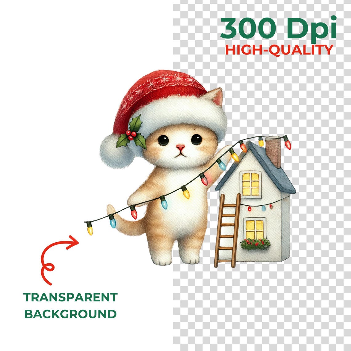 Cute Christmas Animal Clipart Bundle, Woodland Animals in Santa Hats ...