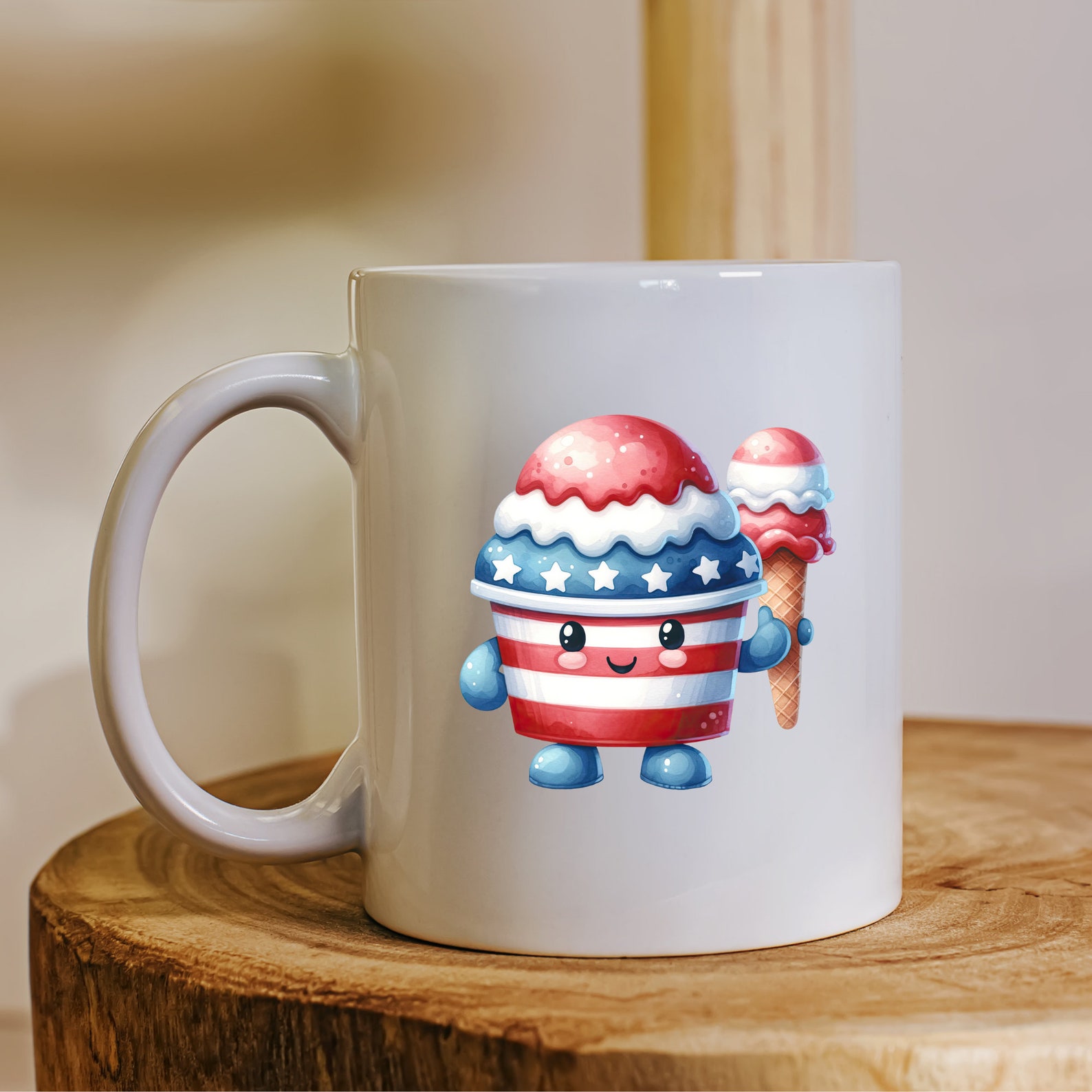 Patriotic Kawaii Clipart Bundle - Cute 4th of July Digital Stickers ...