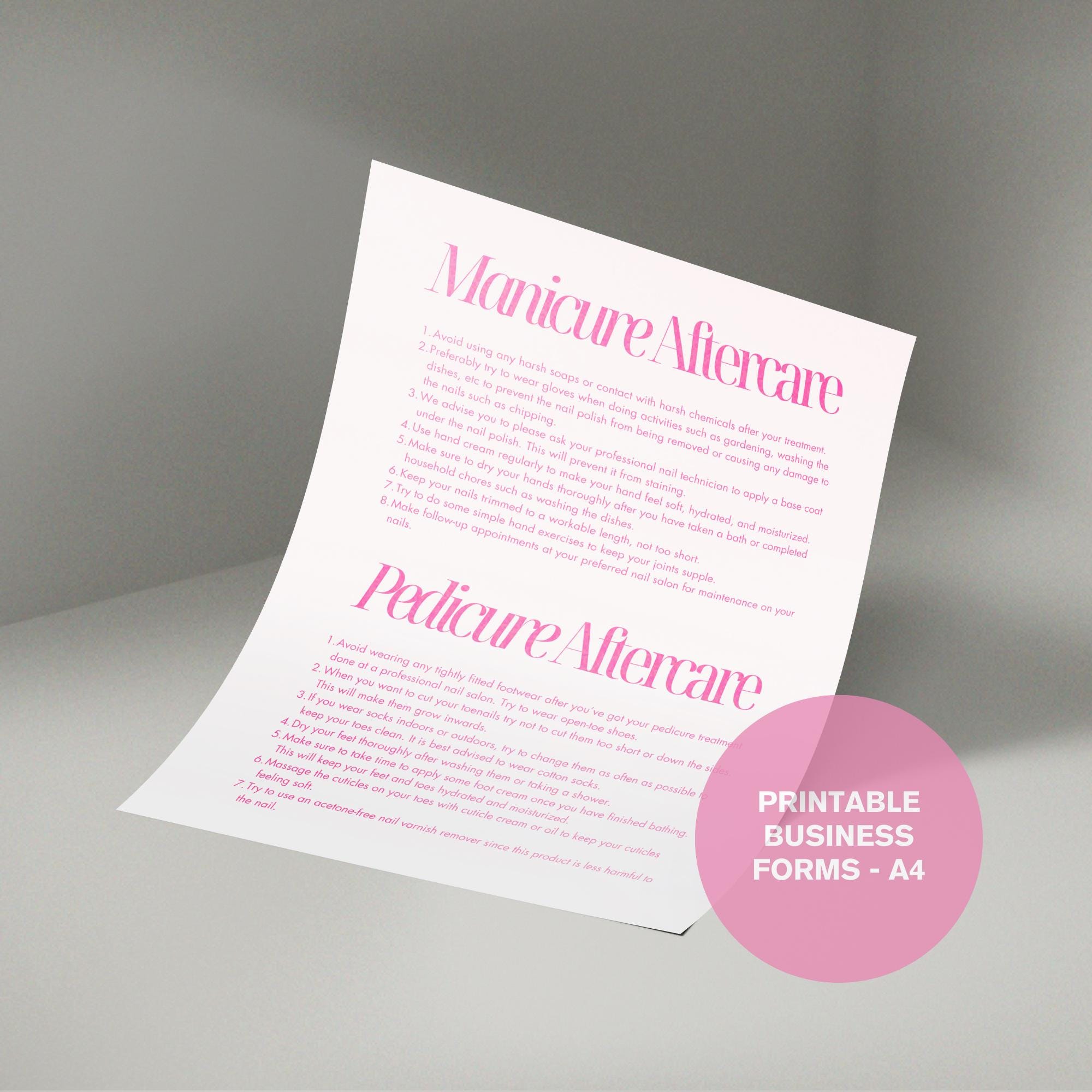 Editable Nail Business Forms, Customer Satisfaction Survey, Printable ...