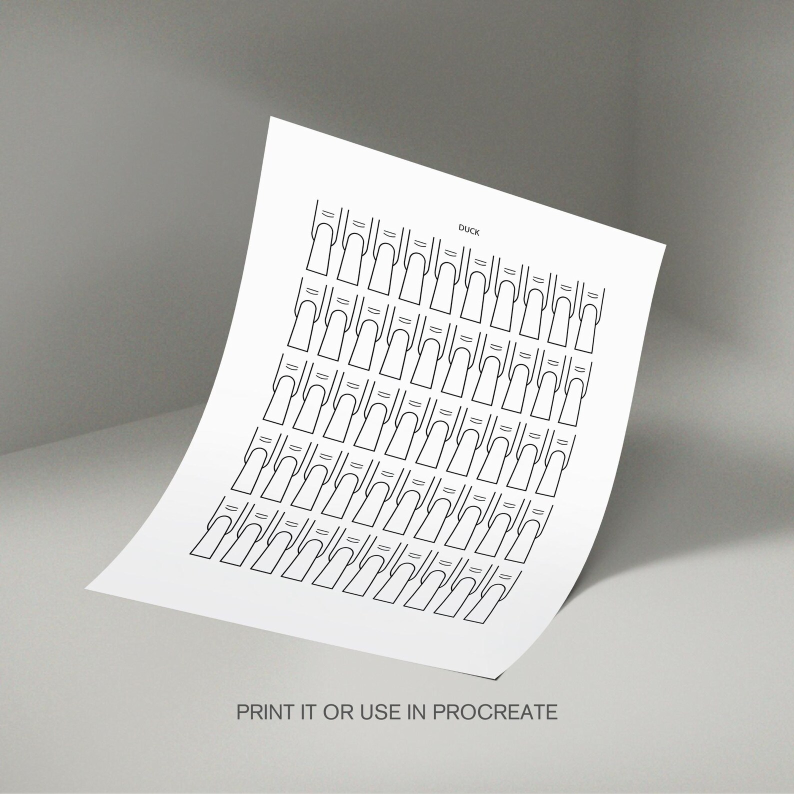 Nail Design Template Bundle, Short+medium+long Nail Practice Sheet ...