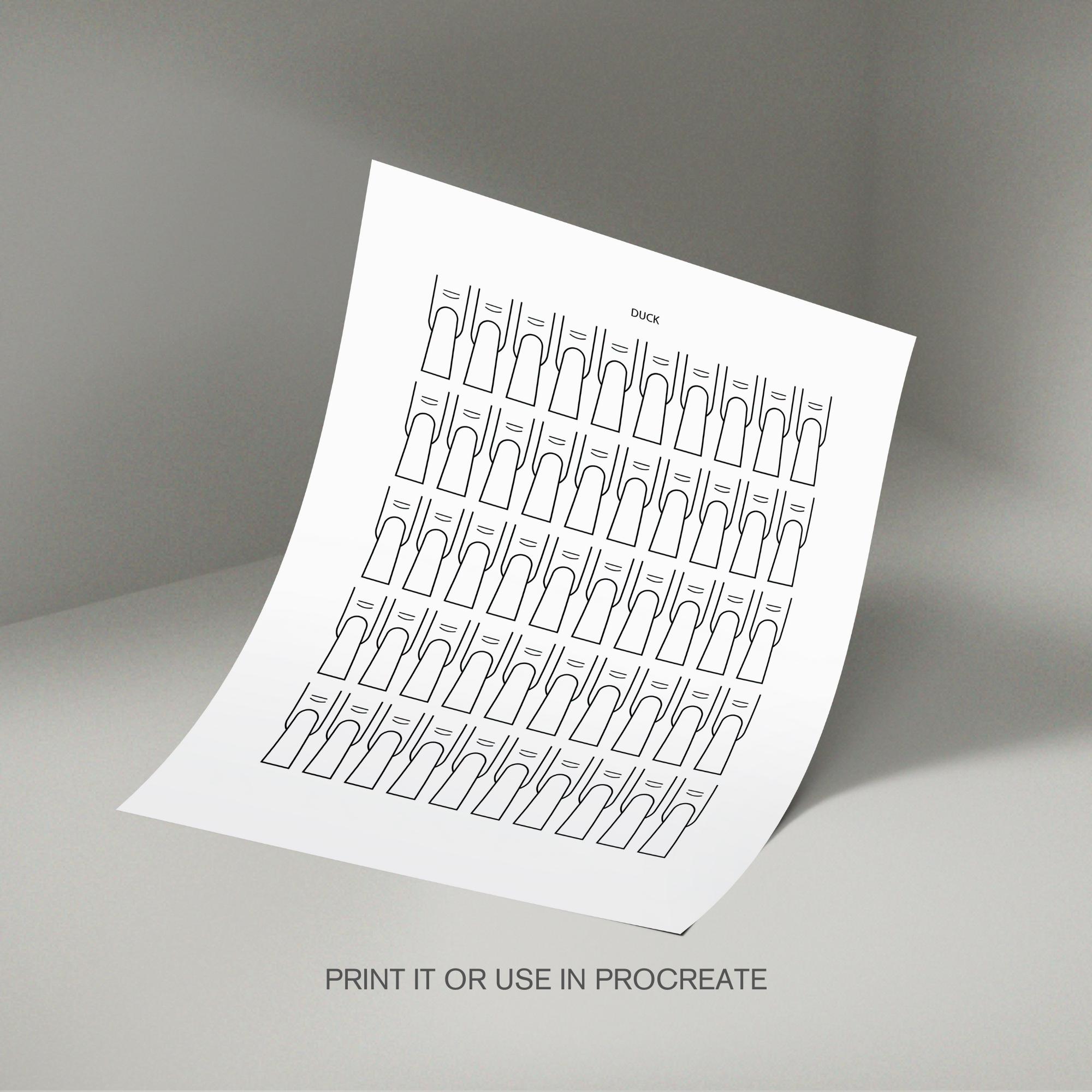 Nail Design Template Bundle, Short+medium+long Nail Practice Sheet ...