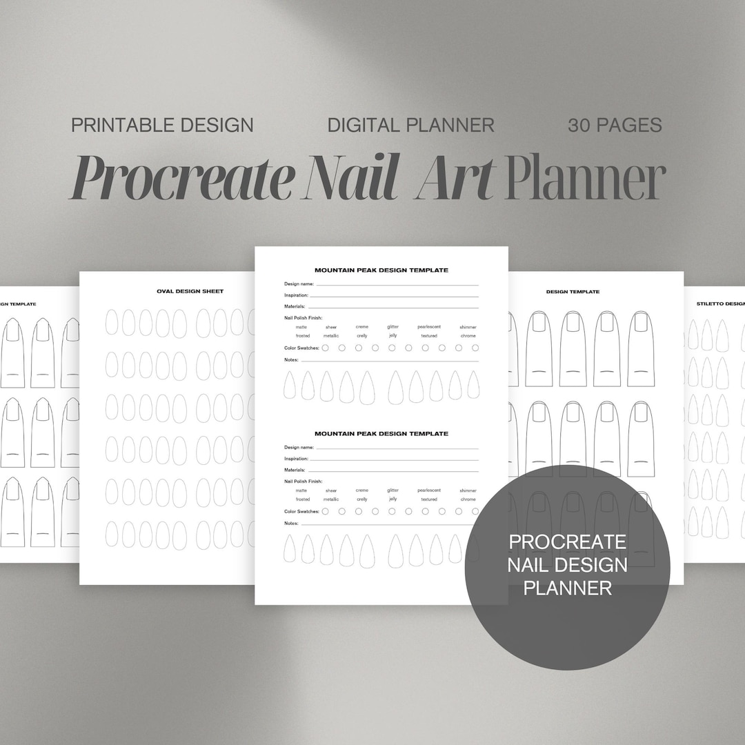 Blank Nail Tech Practice Sheet, Printable Nail Planner, Nail Art Sheet ...