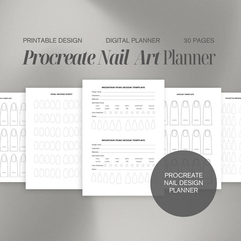 Blank Nail Tech Practice Sheet, Printable Nail Planner, Nail Art Sheet ...