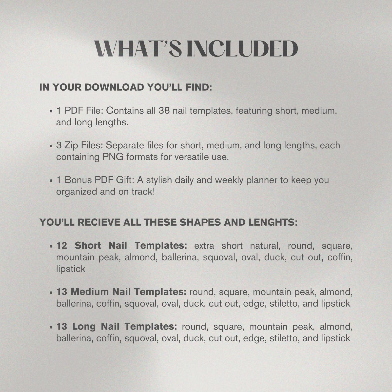 Nail Design Template Bundle, Short+medium+long Nail Practice Sheet ...