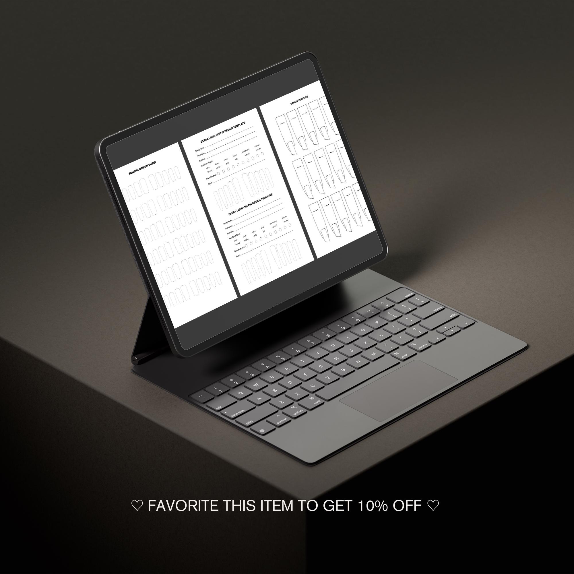 Procreate Nail Art Practice Sheet, Blank Nail Tech Planner, Nail Tech ...