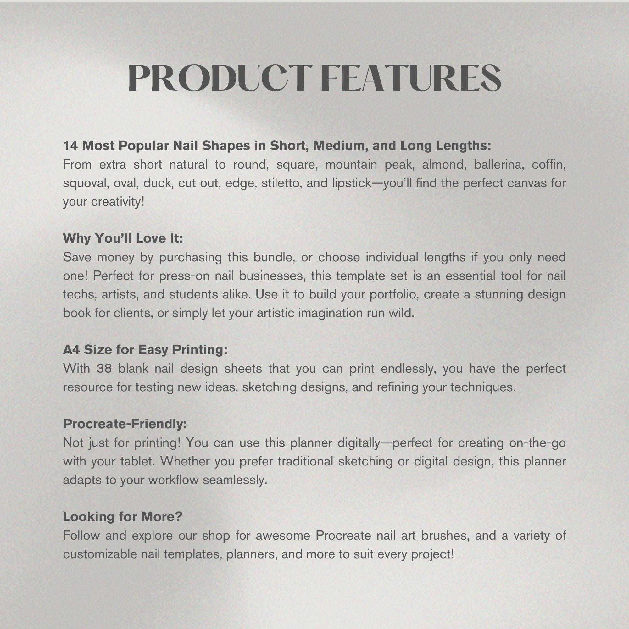 Nail Design Template Bundle, Short+medium+long Nail Practice Sheet ...