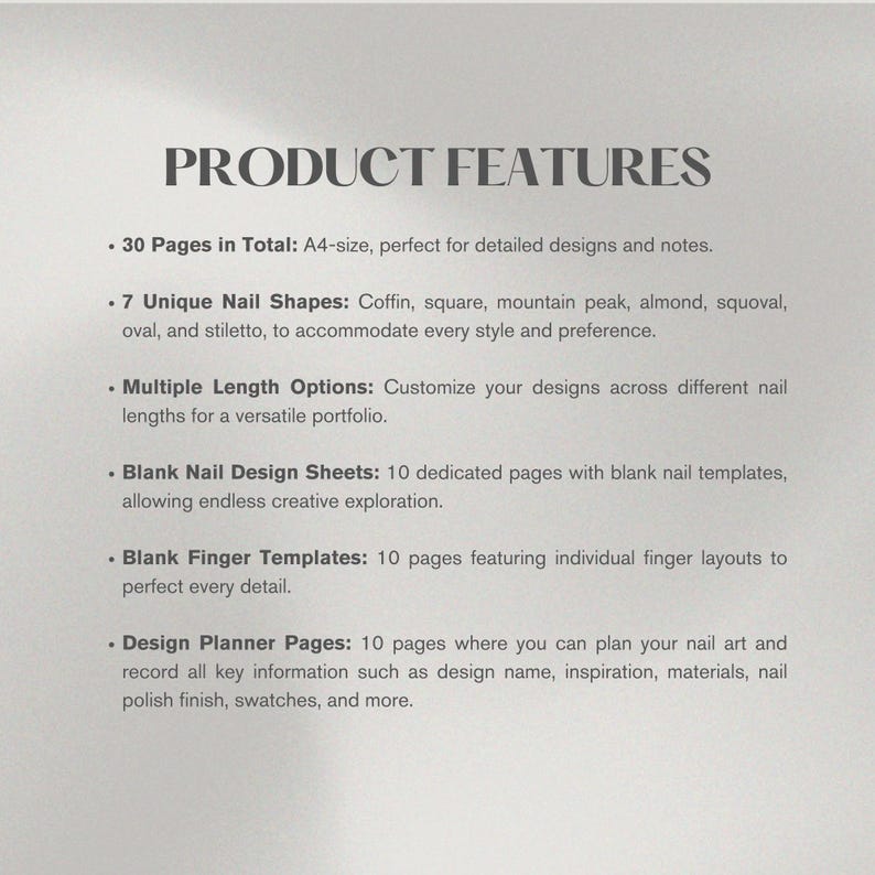 Blank Nail Tech Practice Sheet, Printable Nail Planner, Nail Art Sheet ...