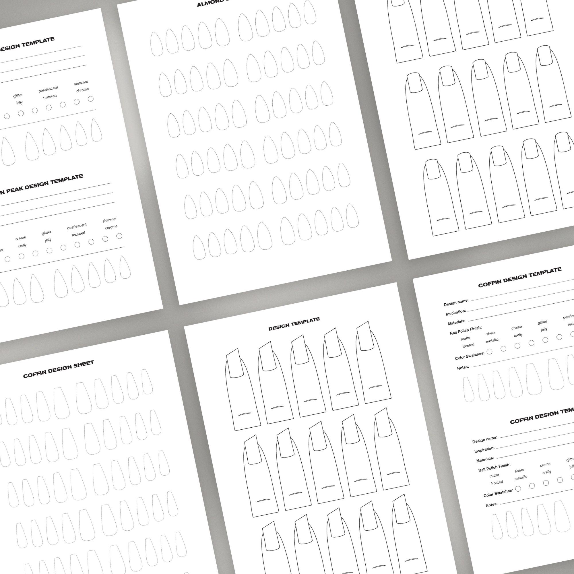 Blank Nail Tech Practice Sheet, Printable Nail Planner, Nail Art Sheet ...