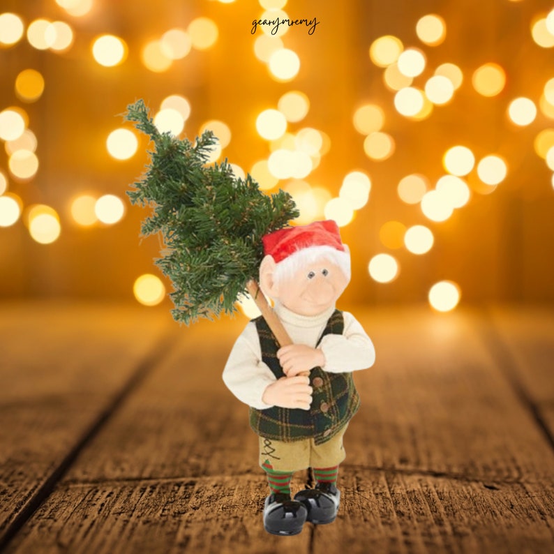 11 Christmas Tabletop Figure Elf With Tree - Etsy
