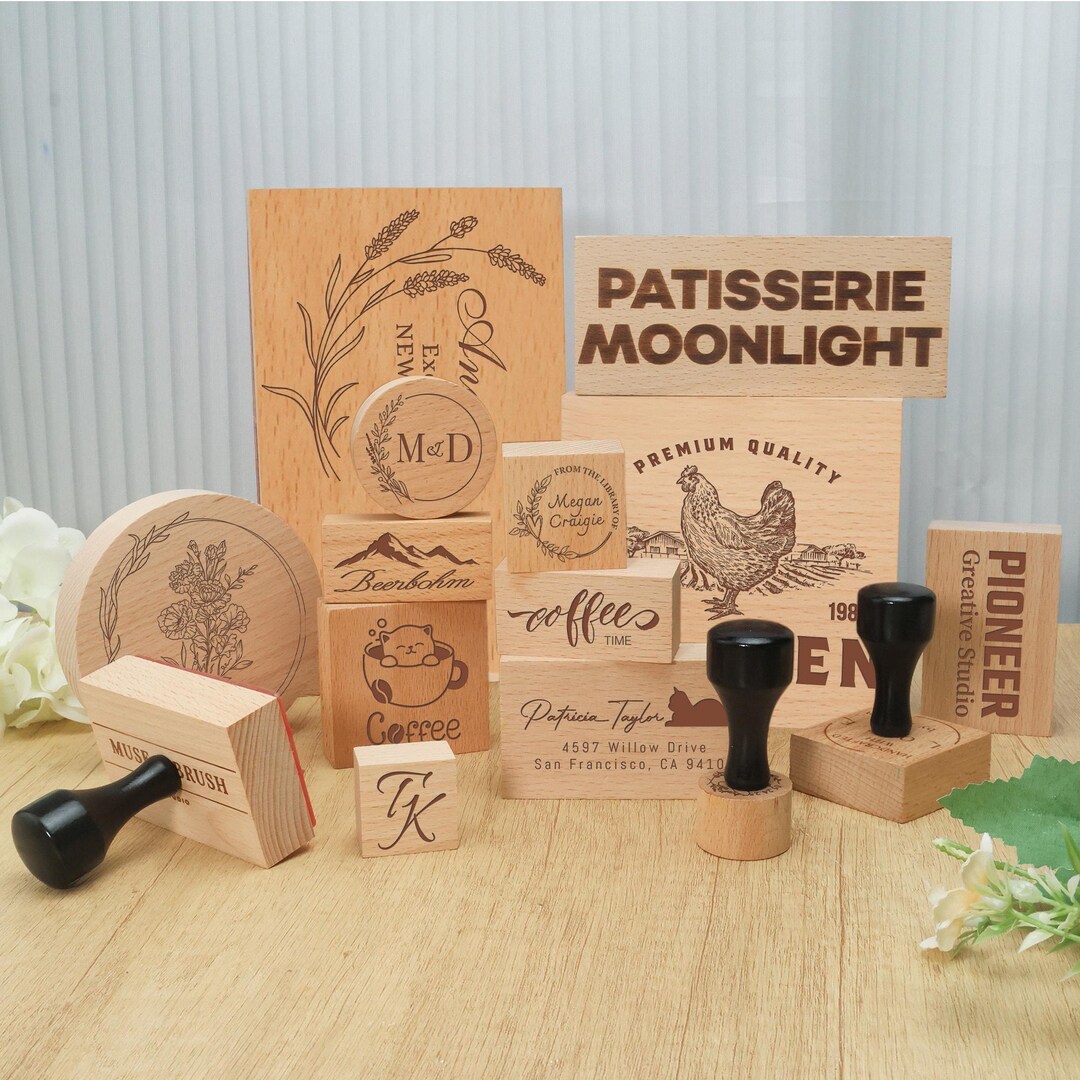 CUSTOM LOGO STAMP, Wooden Stamp, Custom Any Logo, Large Stamp, Rubber ...