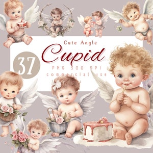 Watercolor Cute Cupid Clipart PNG, Cute Angle PNG, Valentine Cupid With ...