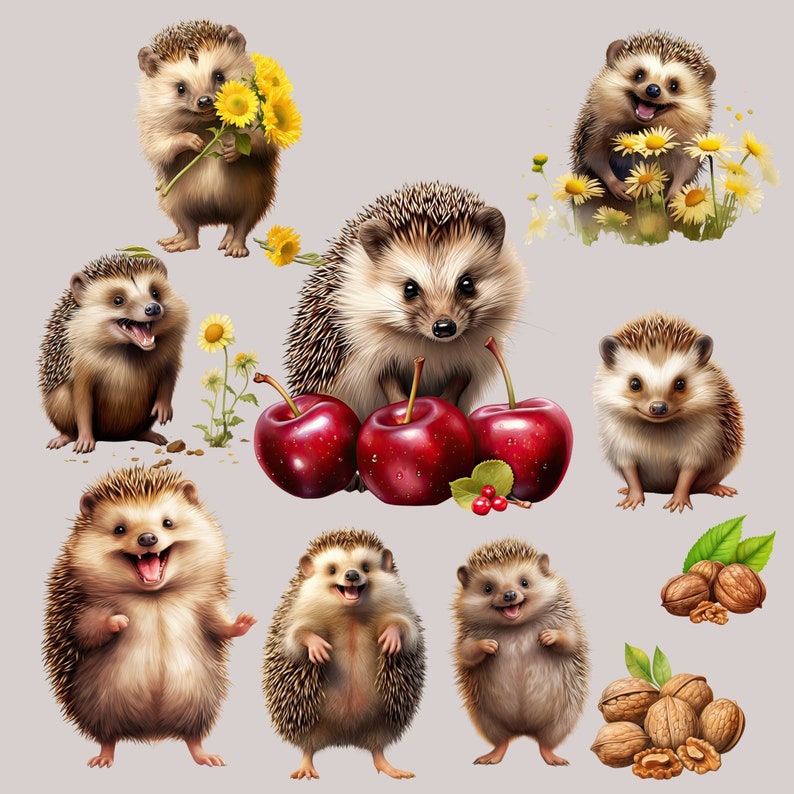 Cute Hedgehog Watercolor PNG, Hedgehog Clipart Digital Download - Etsy