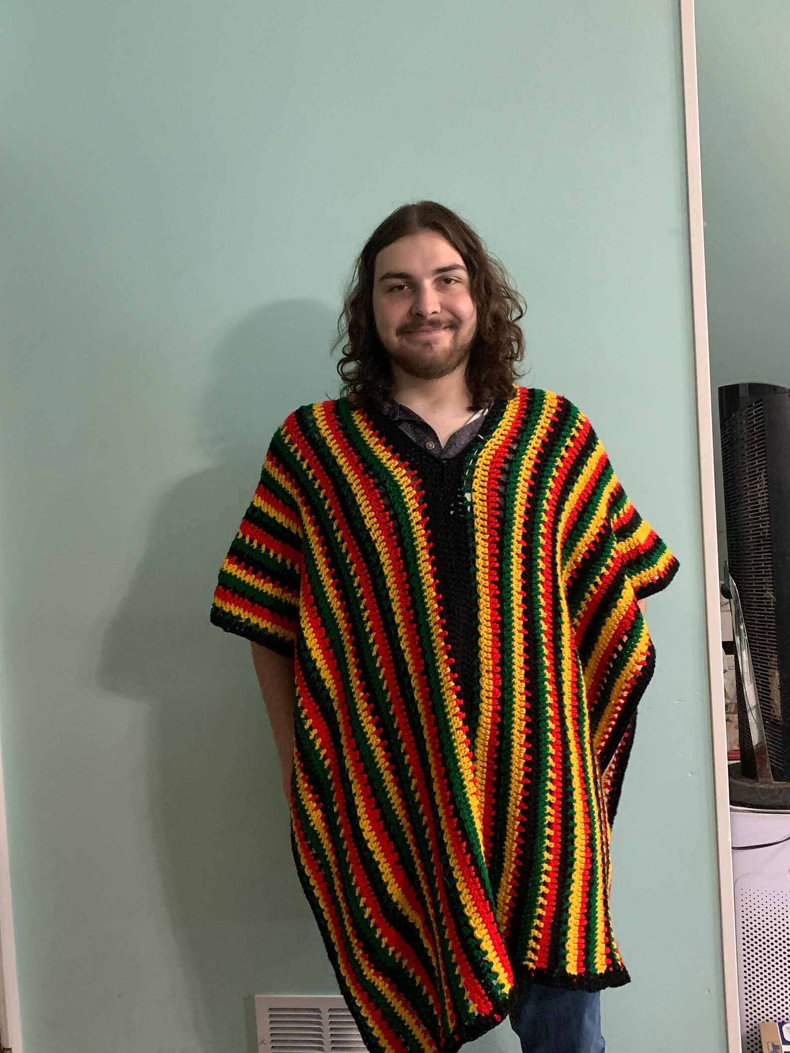 Rasta Poncho - Etsy