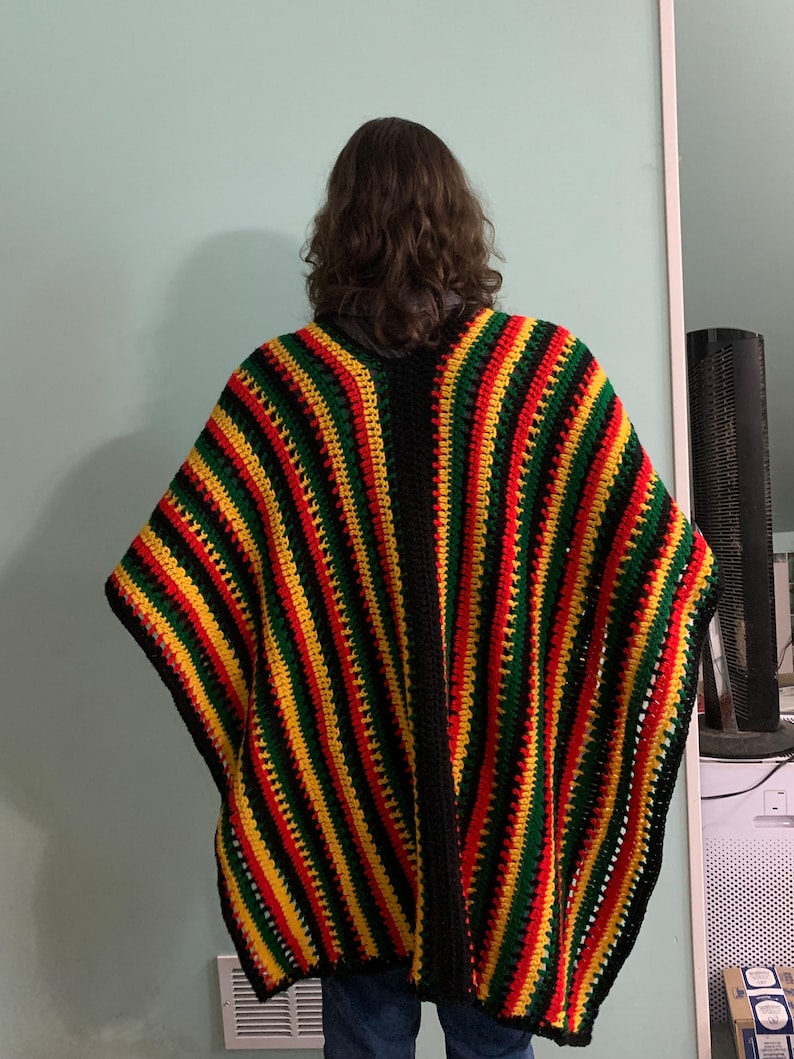 Rasta Poncho - Etsy