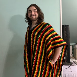 Rasta Poncho - Etsy