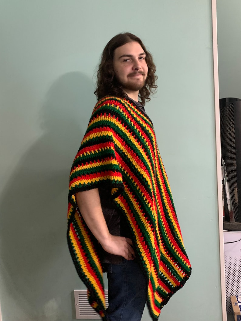 Rasta Poncho - Etsy