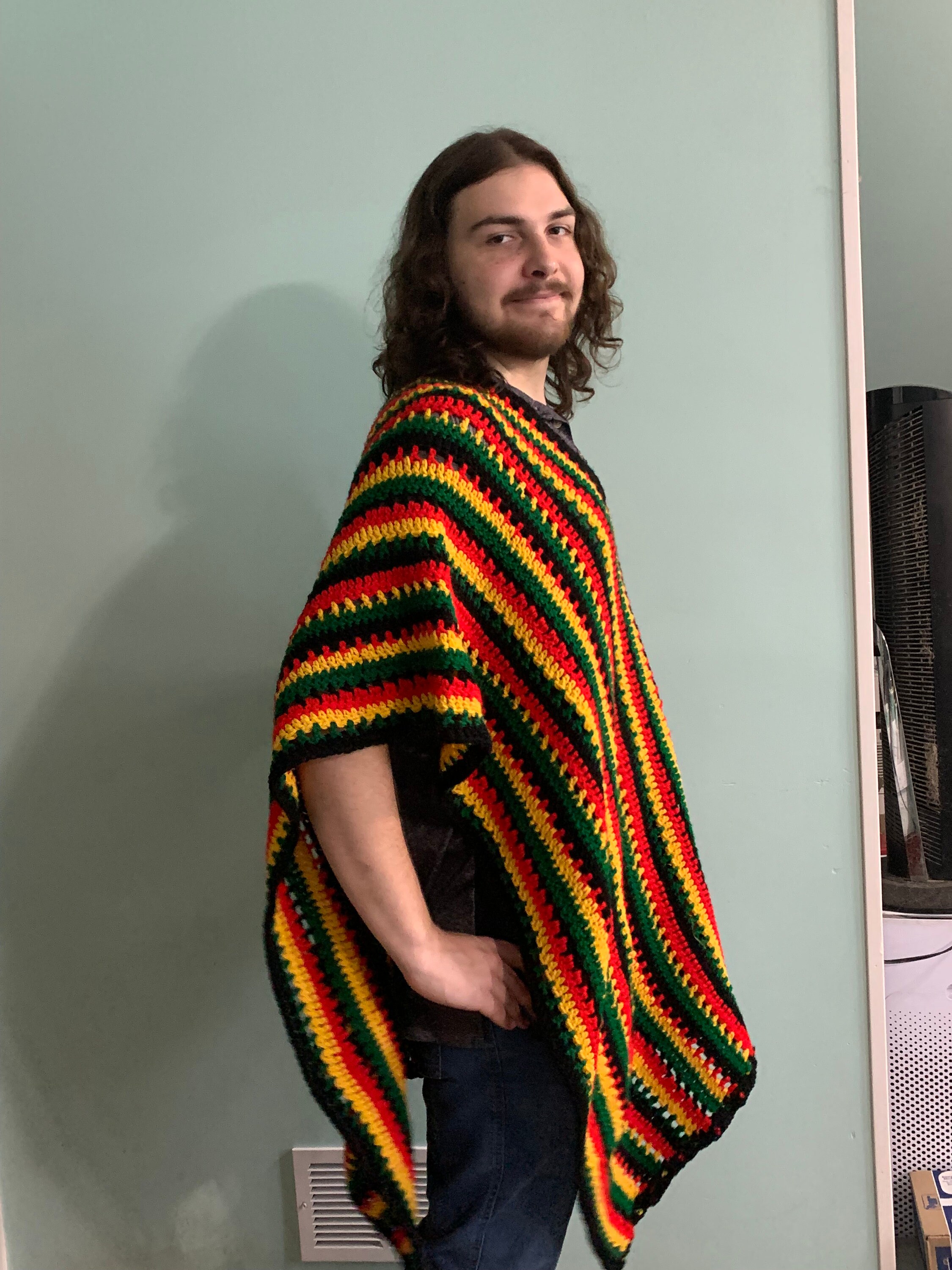Rasta Poncho - Etsy