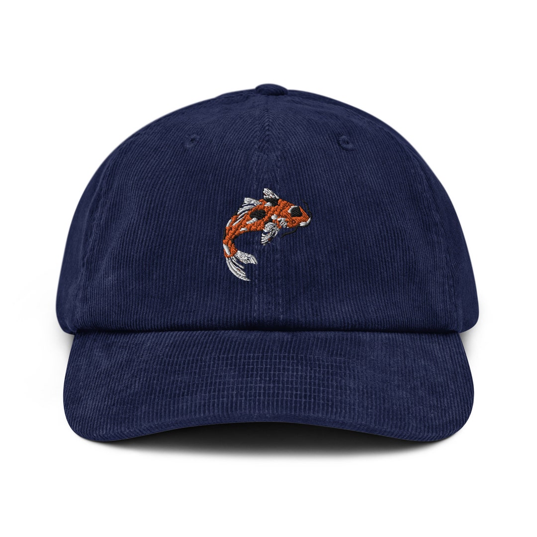 Koi Fish Embroidered Hat Koi Fish Corduroy Hat Koi Fish Lover ...