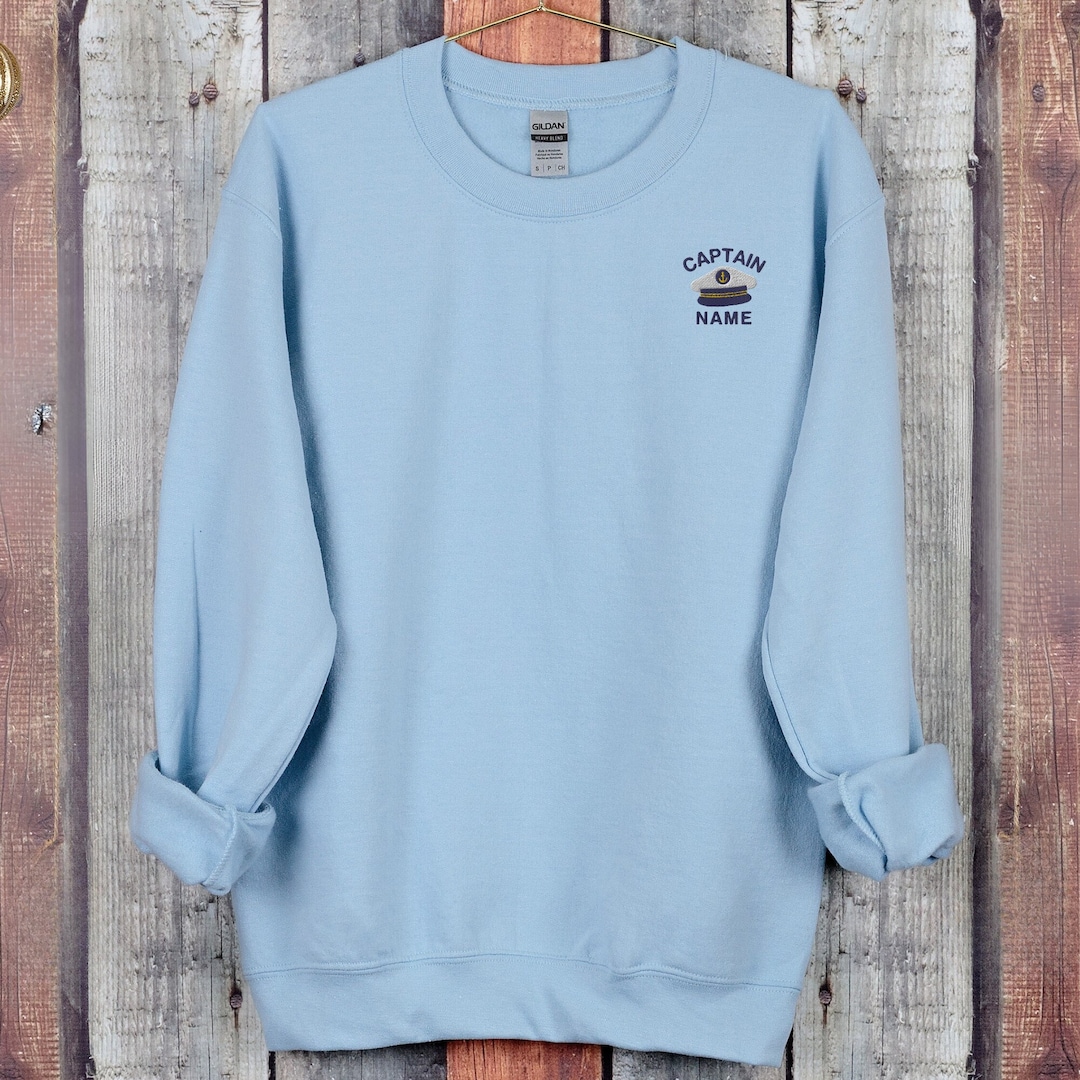 Custom Captain Name Sweatshirt First Mate Crewneck Sweater Embroidered ...