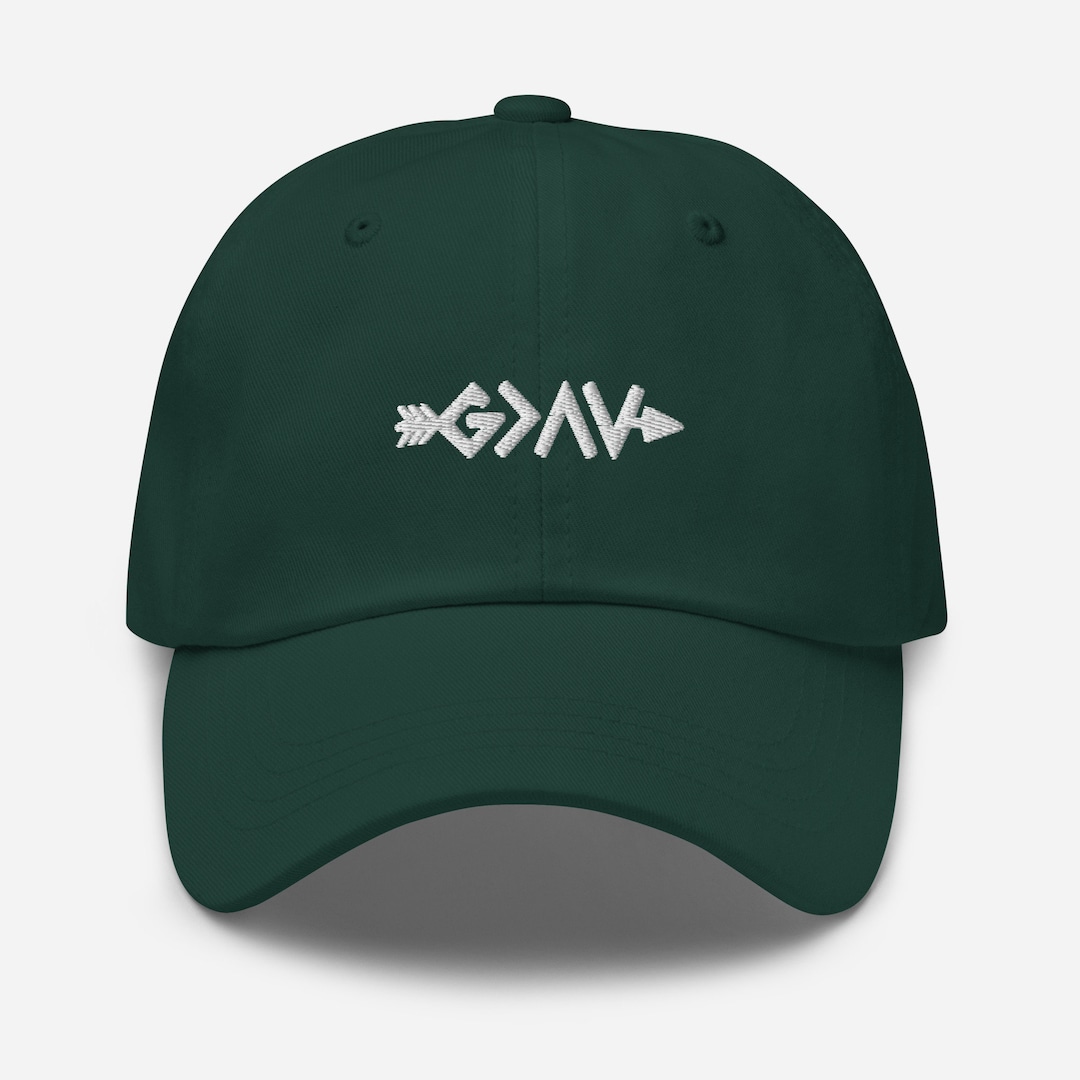 God is Greater Than the Highs and Lows Embroidered Hat God is > Than ...