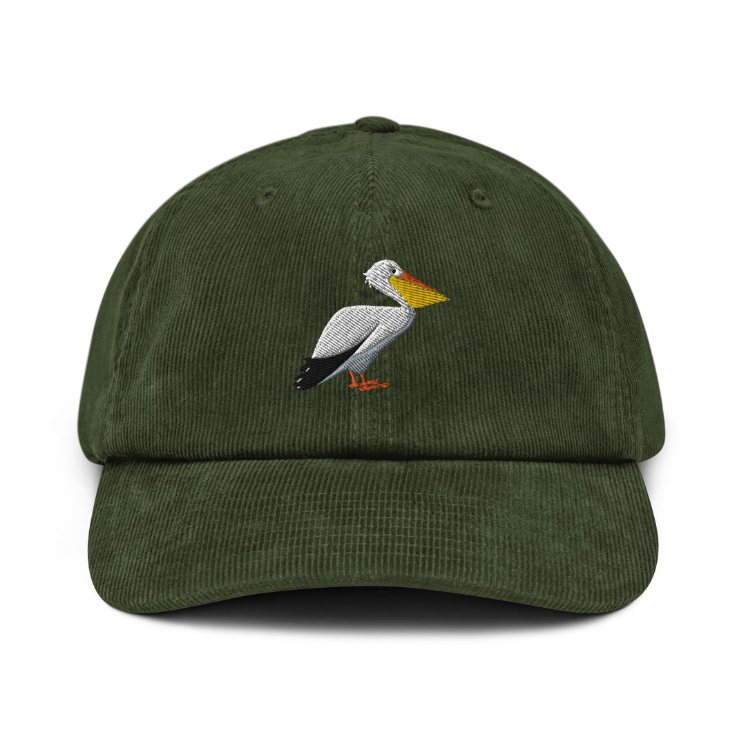 Pelican Bird Hat, Embroidered Pelican Cap Gift for Bird Lover Corduroy ...