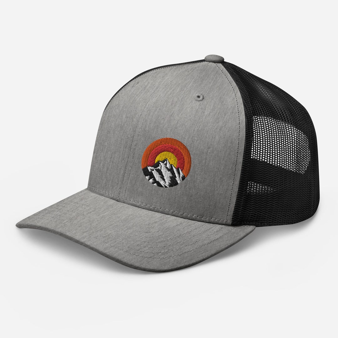 Outdoor Trucker Cap Embroidered Mountain Hat Gift for Outdoor Lover ...