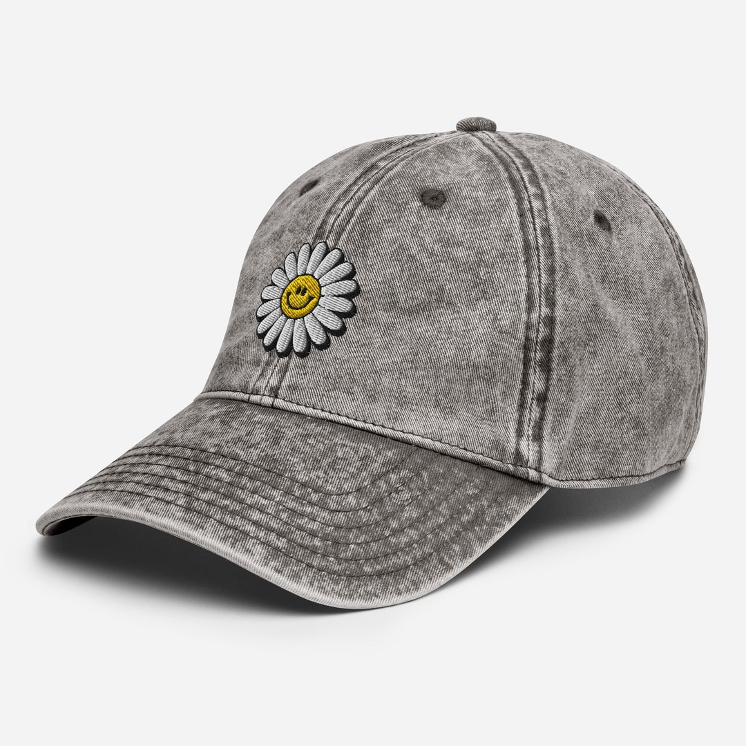 Daisy Flower Embroidered Hat Daisy Vintage Cap Faded Baseball Cap Daisy ...