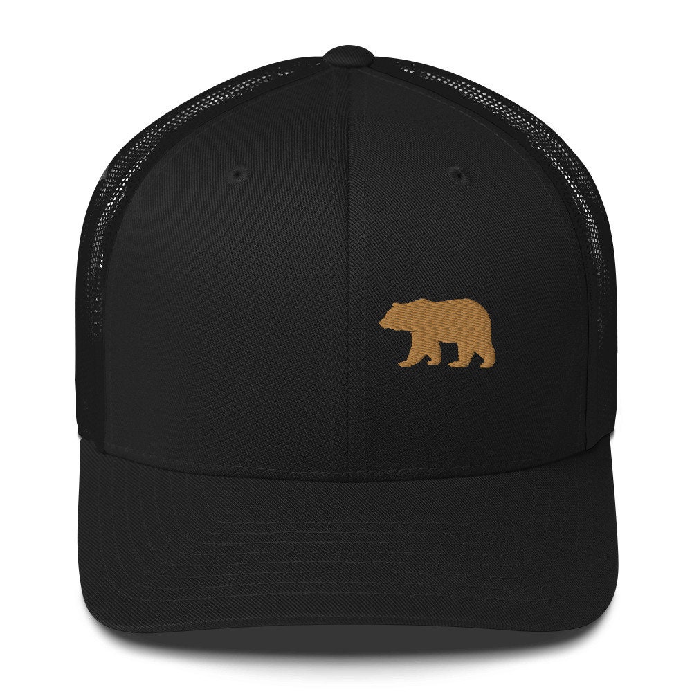 Bear Trucker Cap Embroidered Bear Hat Gift for Bear Lover - Etsy