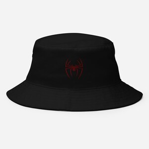 Spider Embroidered Bucket Hat Red Spider Hat Gift for Goth Black Spider ...