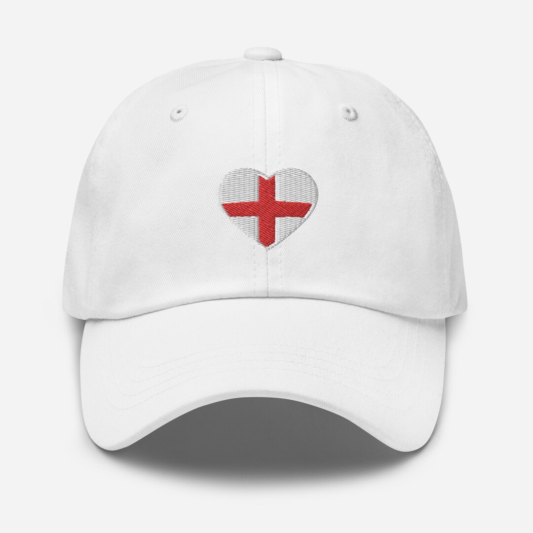 Embroidered England Flag Heart Hat, England Dad Hat England Adjustable ...
