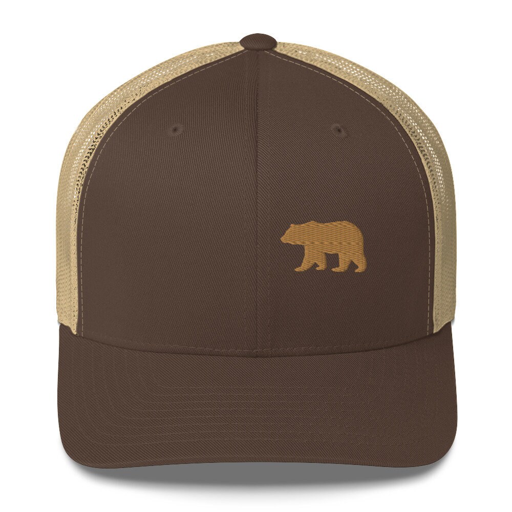 Bear Trucker Cap Embroidered Bear Hat Gift for Bear Lover Trucker Cap ...