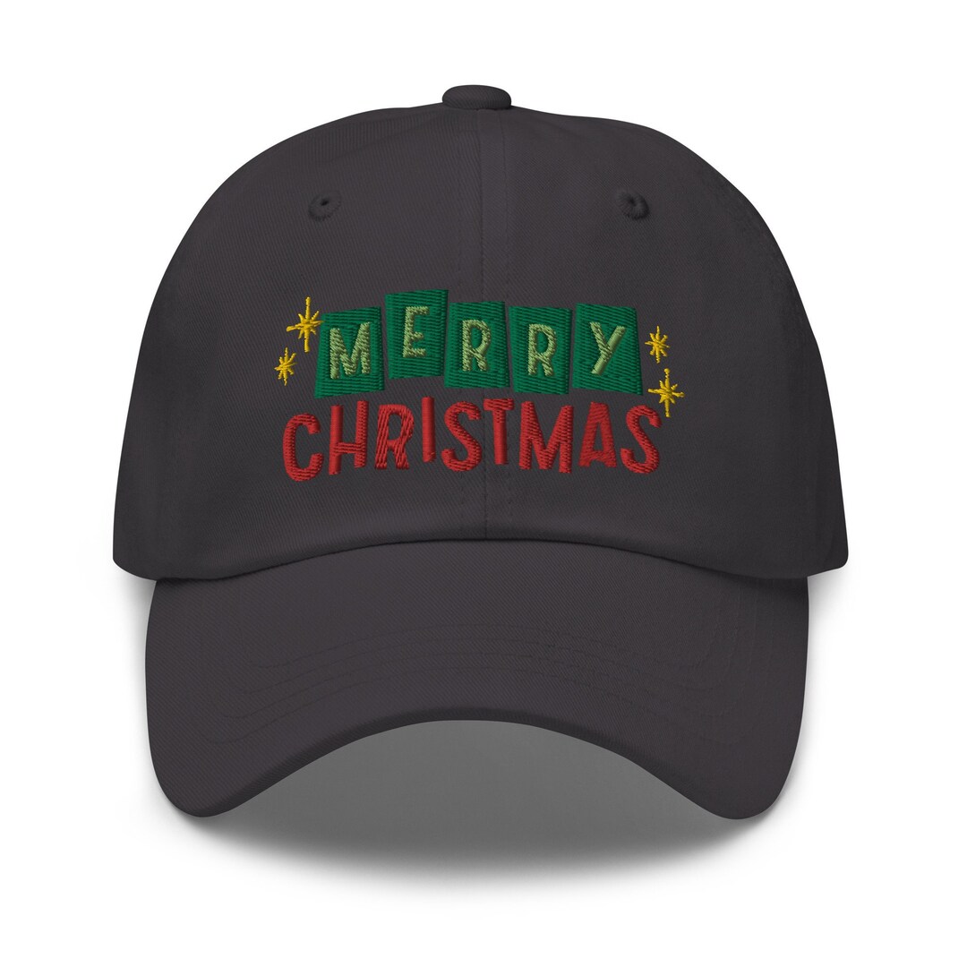 Merry Christmas Hat Embroidered Merry XMAS Unisex Dad Hat Christmas ...