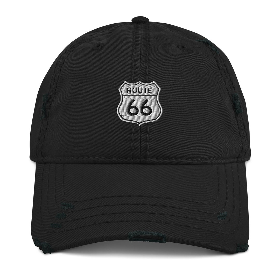 Route 66 Embroidered Hat, Route 66 Road Distressed Dad Hat Route 66 ...