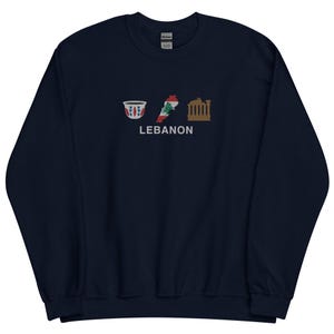 Embroidered Lebanon Sweatshirt, Lebanese Crewneck Sweater, Beirut ...