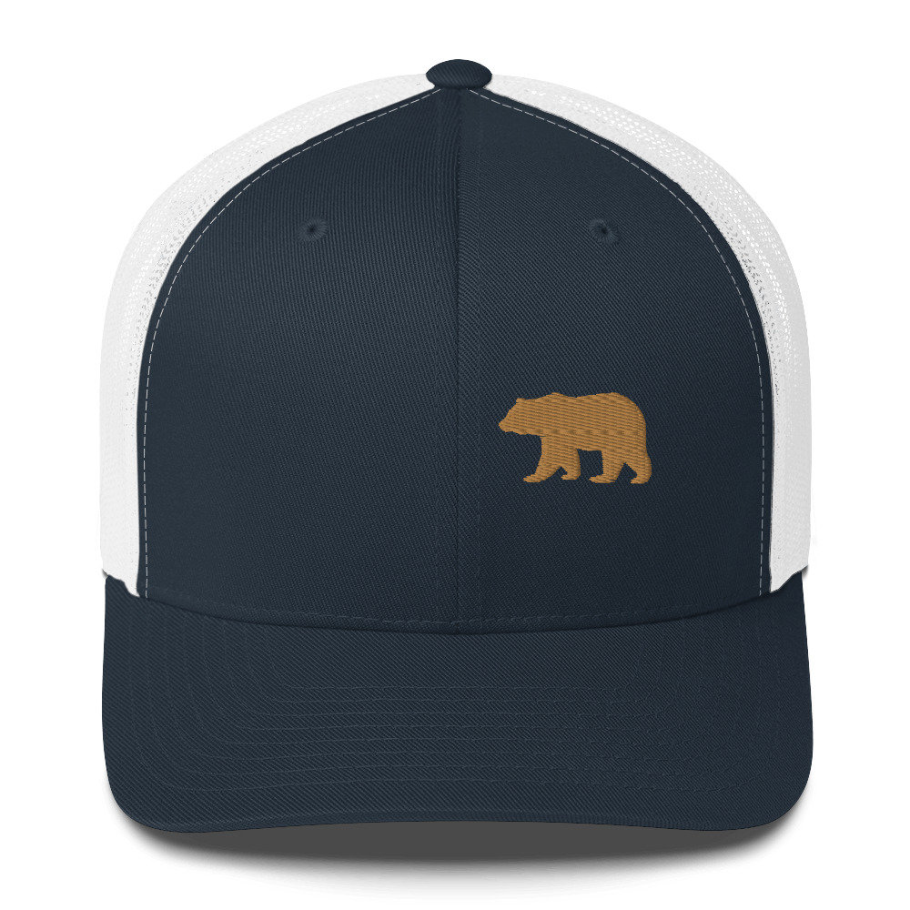 Bear Trucker Cap Embroidered Bear Hat Gift for Bear Lover Trucker Cap ...