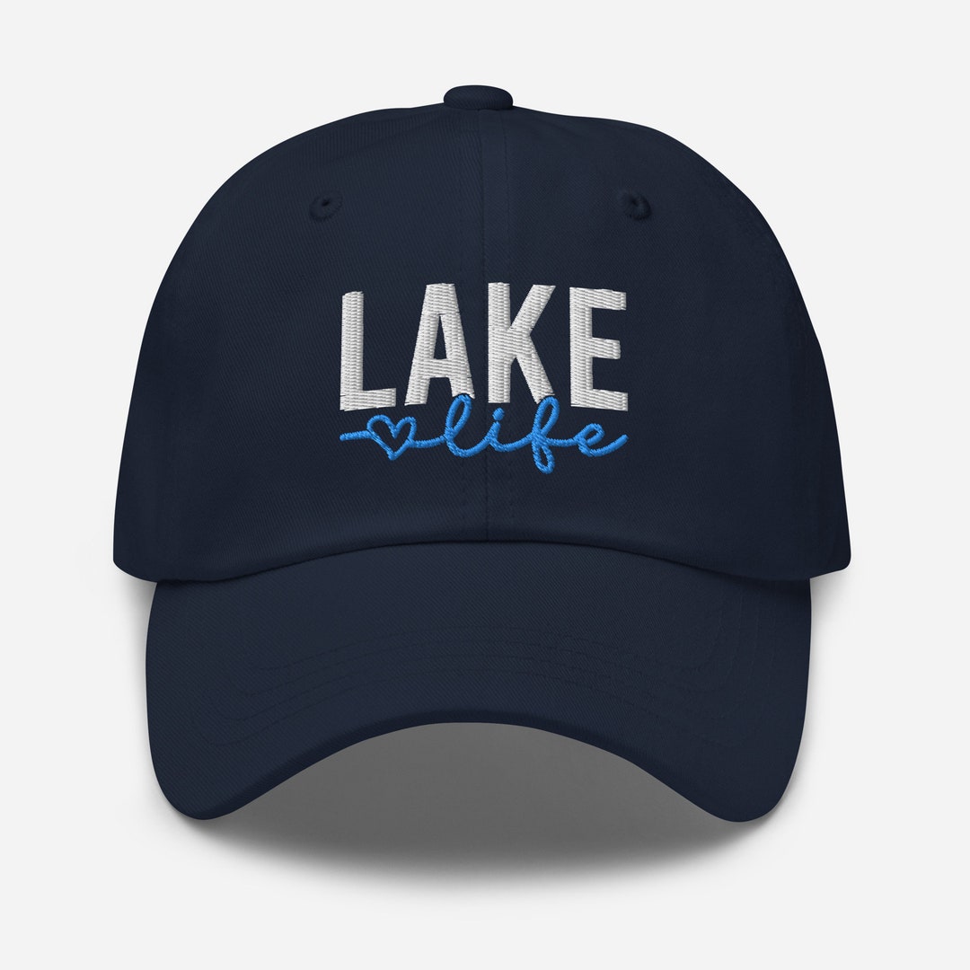 Lake Life Embroidered Hat, Cute Lake Life Boat Unisex Adjustable Cap ...