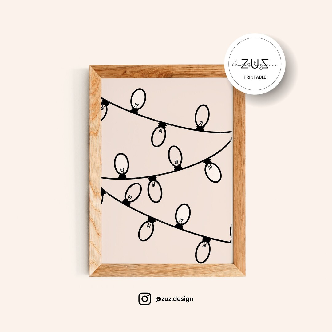 Christmas Lights Digital Poster, Christmas Printable Poster, Noel ...