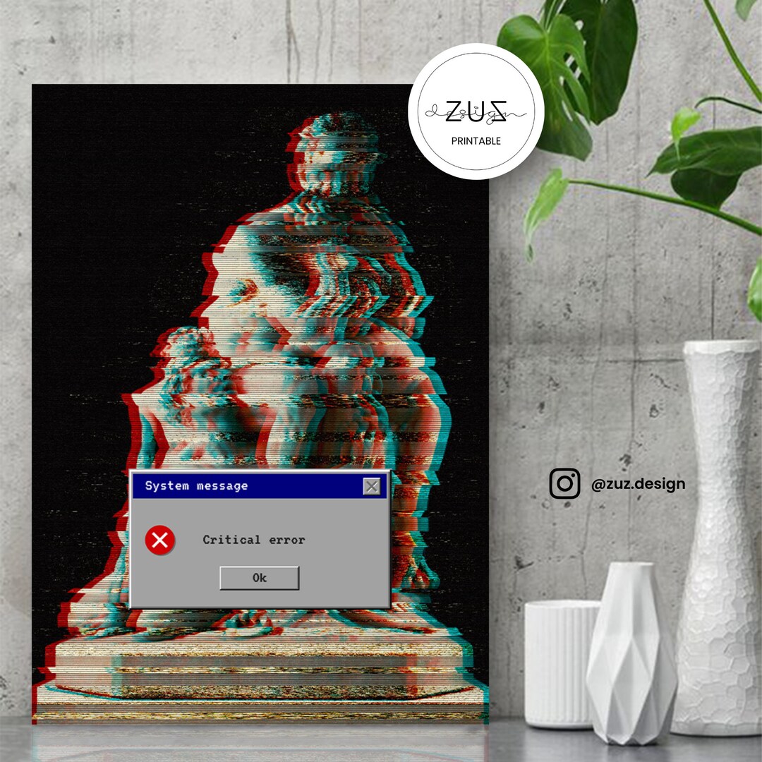 Error, Sculpture, Poster, Printable Wall Art, Digital Poster, Handmade ...