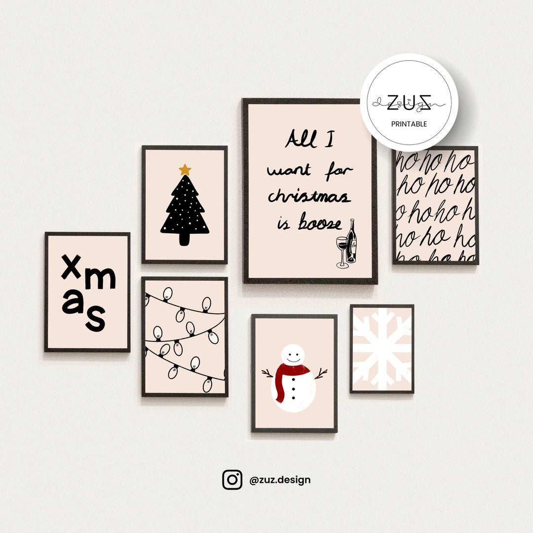 Christmas Digital Poster, Xmas Printable Poster, Ho Ho Ho Poster ...
