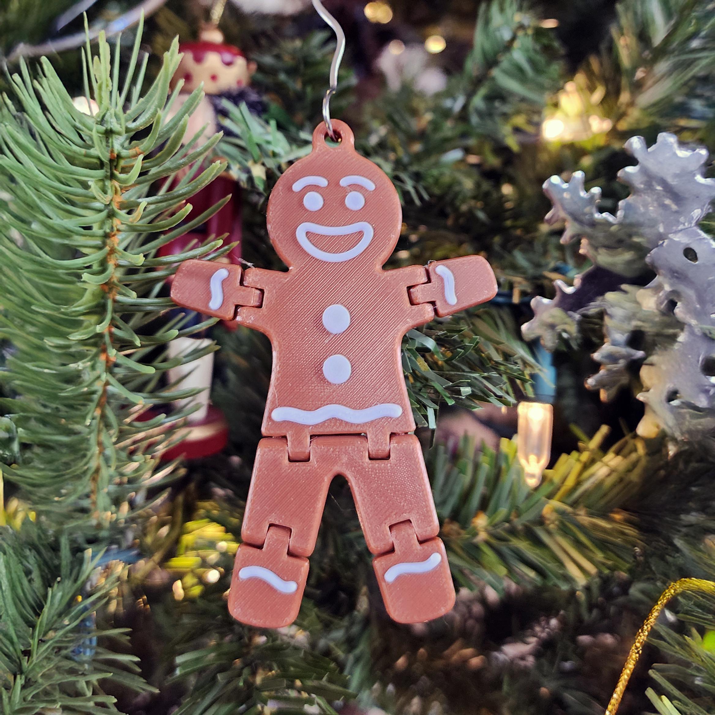 3D Printed Articulated Gingerbread Man: Holiday Decor - Etsy