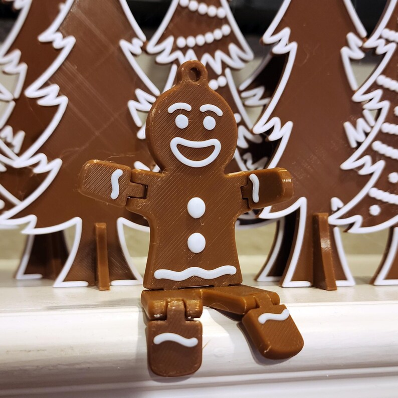 3D Printed Articulated Gingerbread Man: Holiday Decor - Etsy